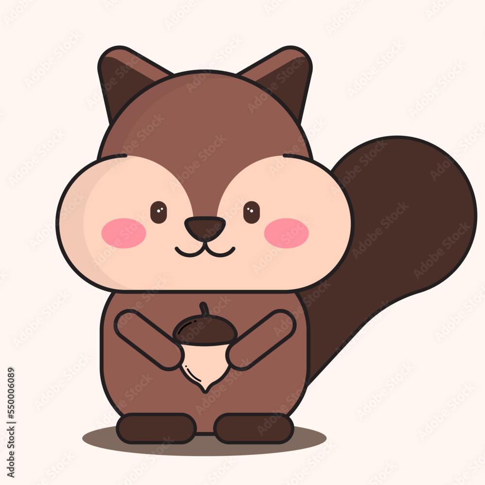 squirrel logo design inspiration. Cartoon squirrel. Cute squirrels with ...