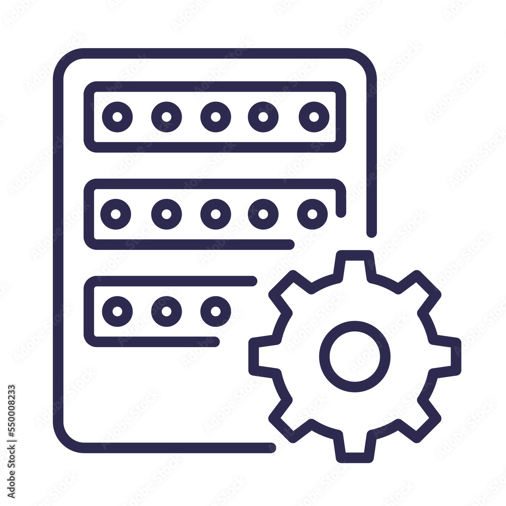 mainframe, server settings, line icon Stock Illustration | Adobe Stock