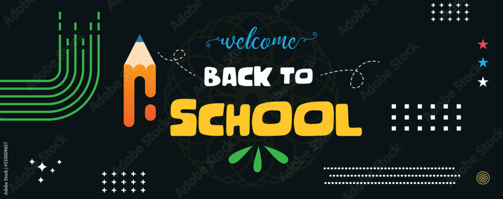 Welcome back to school background design Stock Vector | Adobe Stock