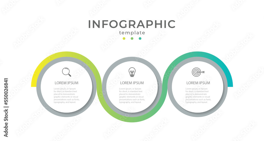 Timeline infographic template design with circles. Business concept ...
