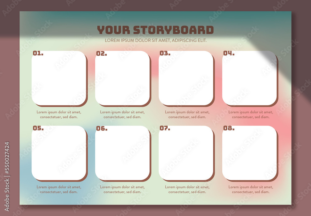 Storyboard with Gradient Background Stock Template | Adobe Stock
