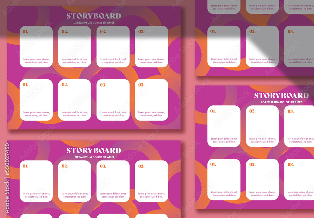 Storyboard with Circle Shape Illustration Stock Template | Adobe Stock