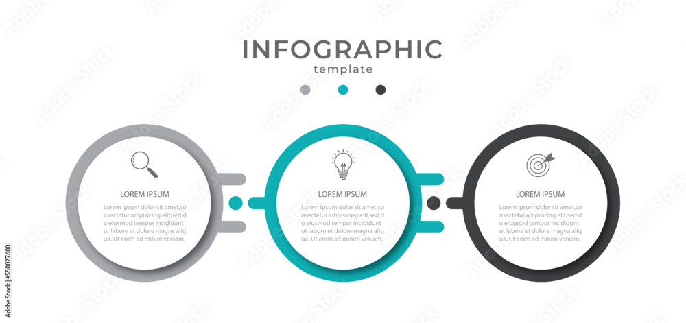 Timeline infographic template design with circles. Business concept ...