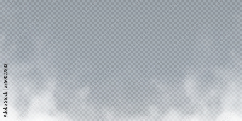 Vector isolated smoke PNG. White smoke texture on a transparent black ...