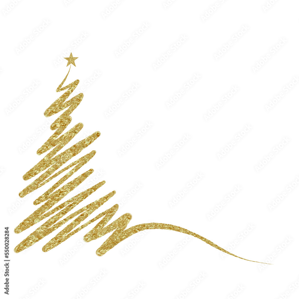 christmas tree gold transparent clip art, suitable for template, banner ...