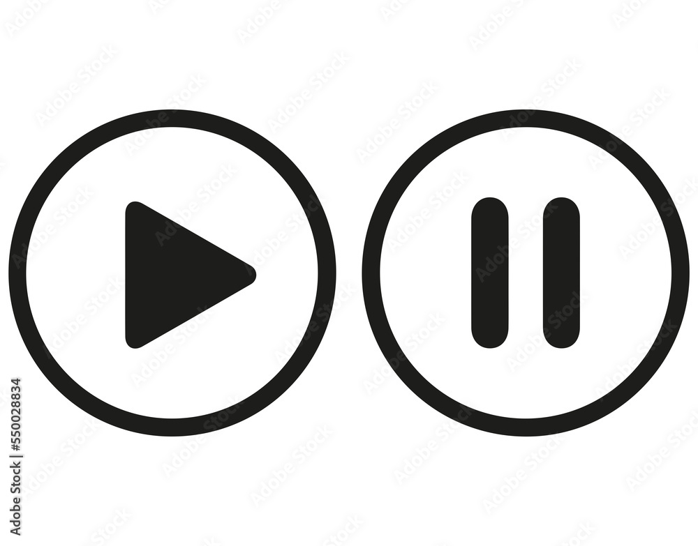 Play and Pause Button icon png, illustration of Play Button icon ...