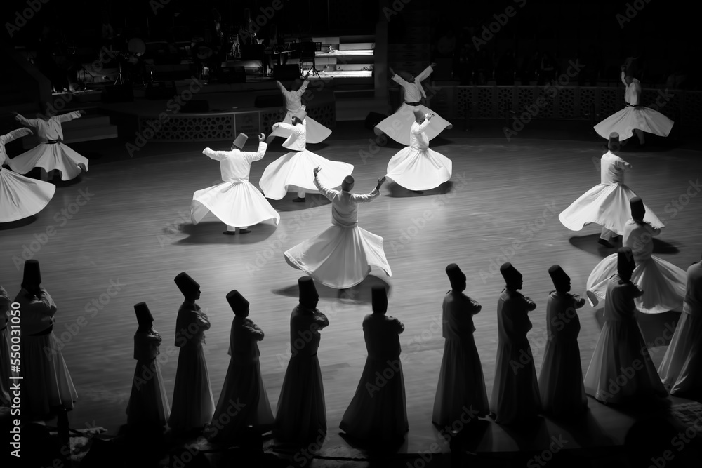 Sufi whirling dervish (Semazen) dances at Mevlana Culture Center ...
