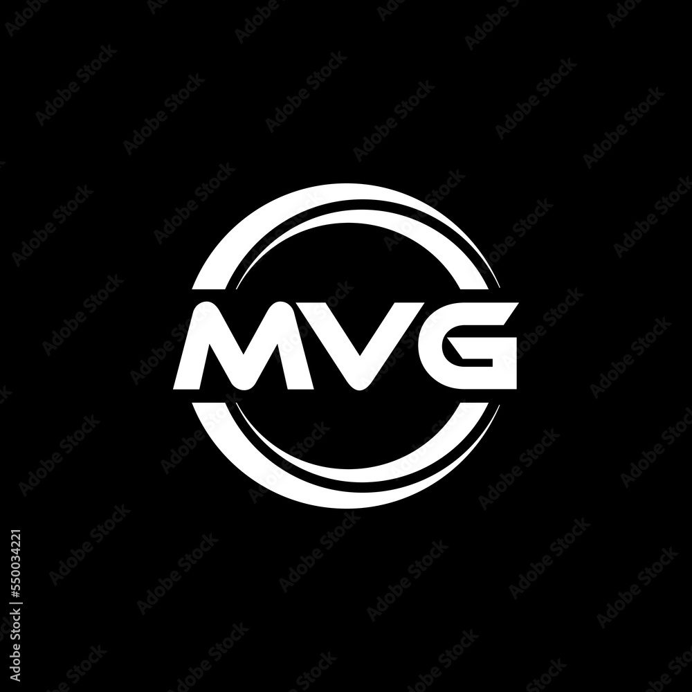 MVG letter logo design with black background in illustrator, vector ...