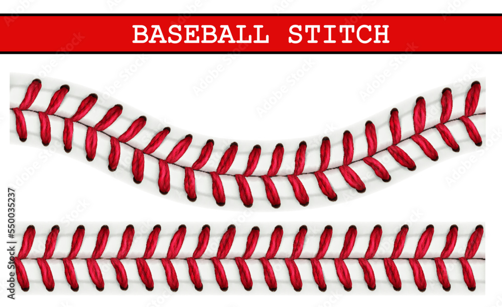 Baseball lace pattern. Baseball ball realistic stitch. Sport tournament ...