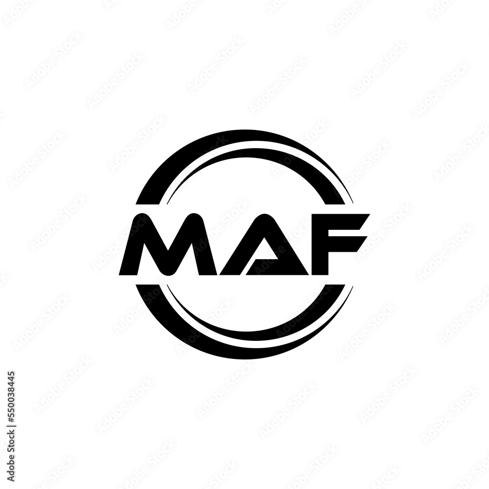 MAF letter logo design with white background in illustrator, vector ...