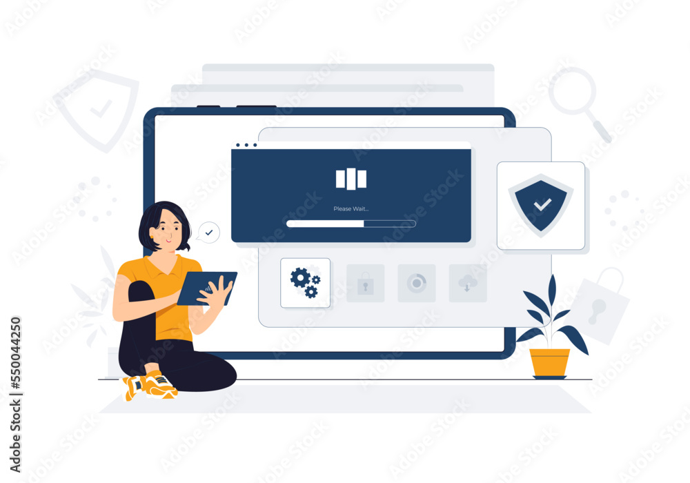 Updating software operating system concept illustration Stock Vector ...