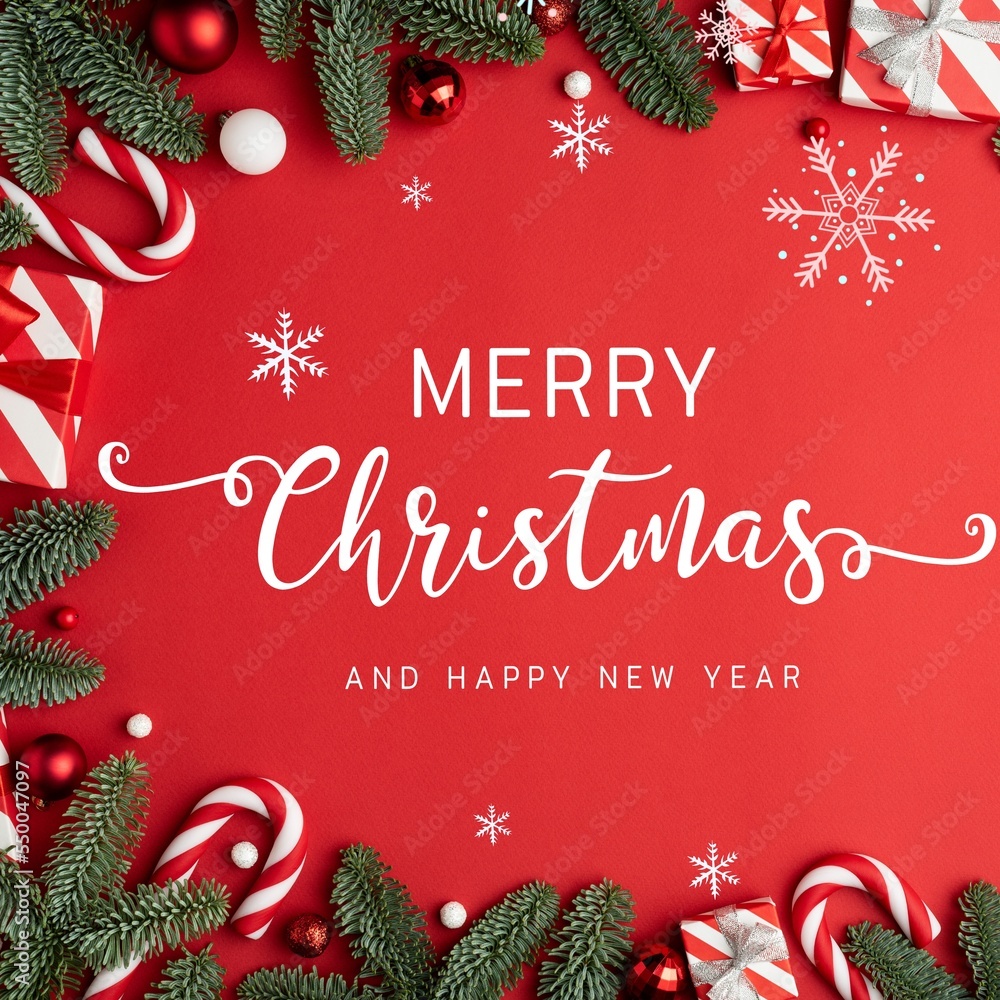 Merry christmas instagram post template Stock Illustration | Adobe Stock