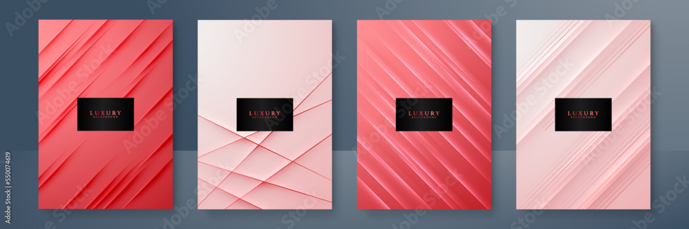 Abstract red gold cover flyer background with line. Abstract red luxury ...