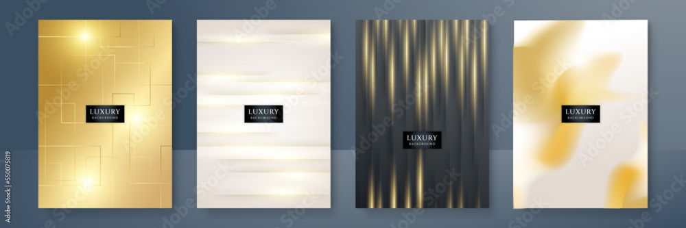 Technology cover background design set. Luxury line pattern (wave ...
