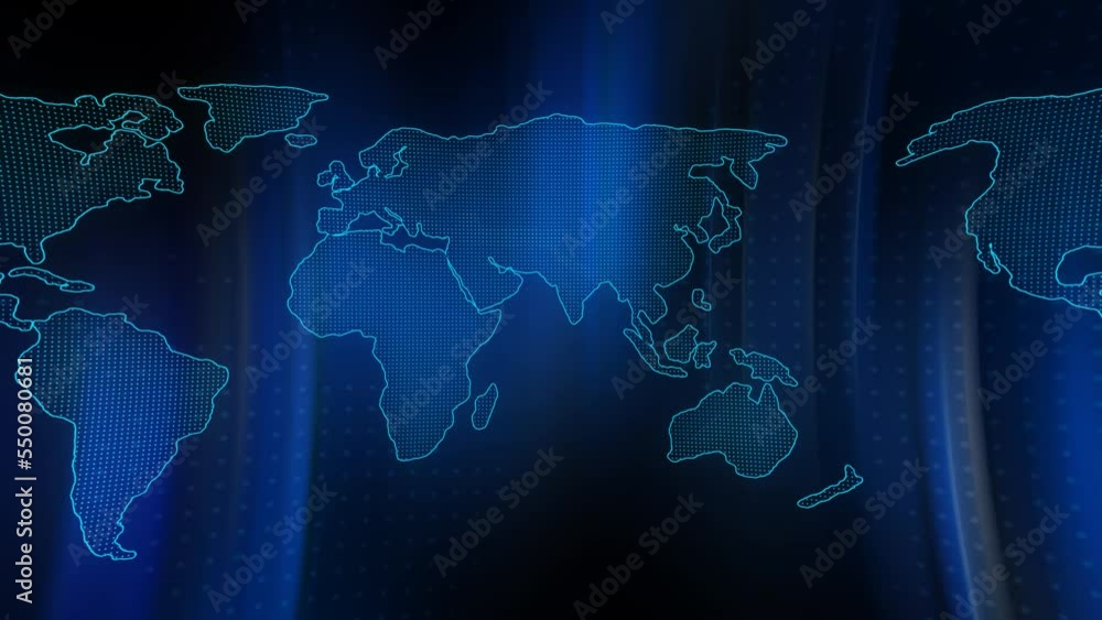 Blue color digital earth map animated background Stock ビデオ | Adobe Stock