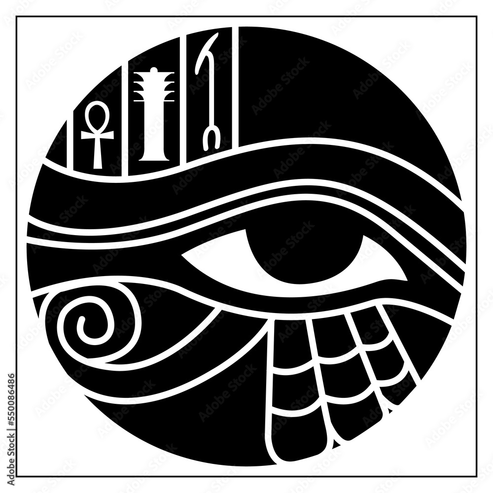 Egyptian Eye of Horus, ankh ,Djed, Was symbol.eps Stock Vector | Adobe ...