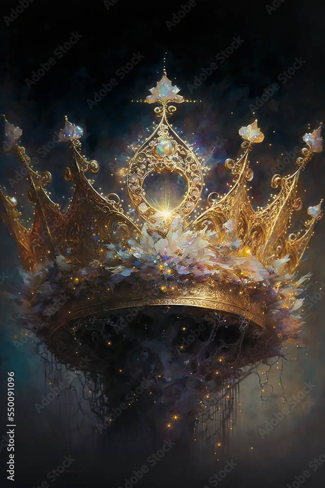 gold crown made of stars and flowers Stock Illustration | Adobe Stock