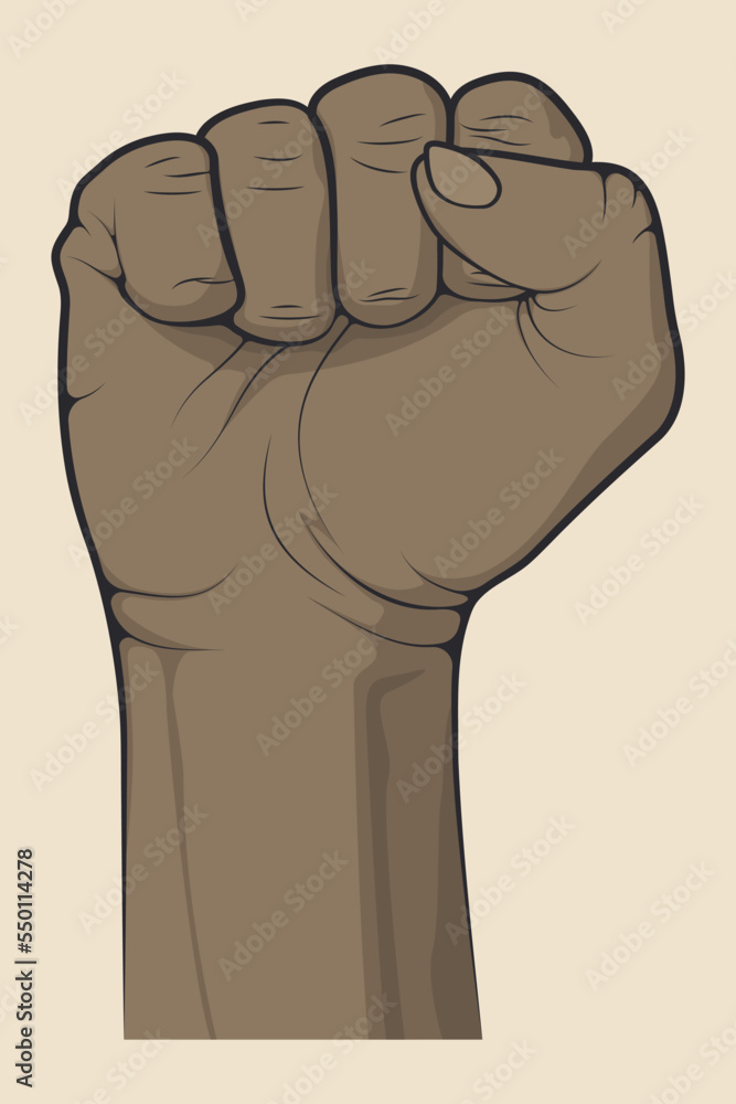 Clenched Fist. Symbol of Freedom, Revolution and Protest. Vector ...