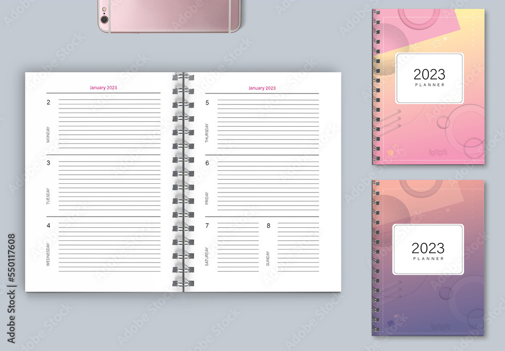 2023 Personal Weekly Planner Stock Template | Adobe Stock