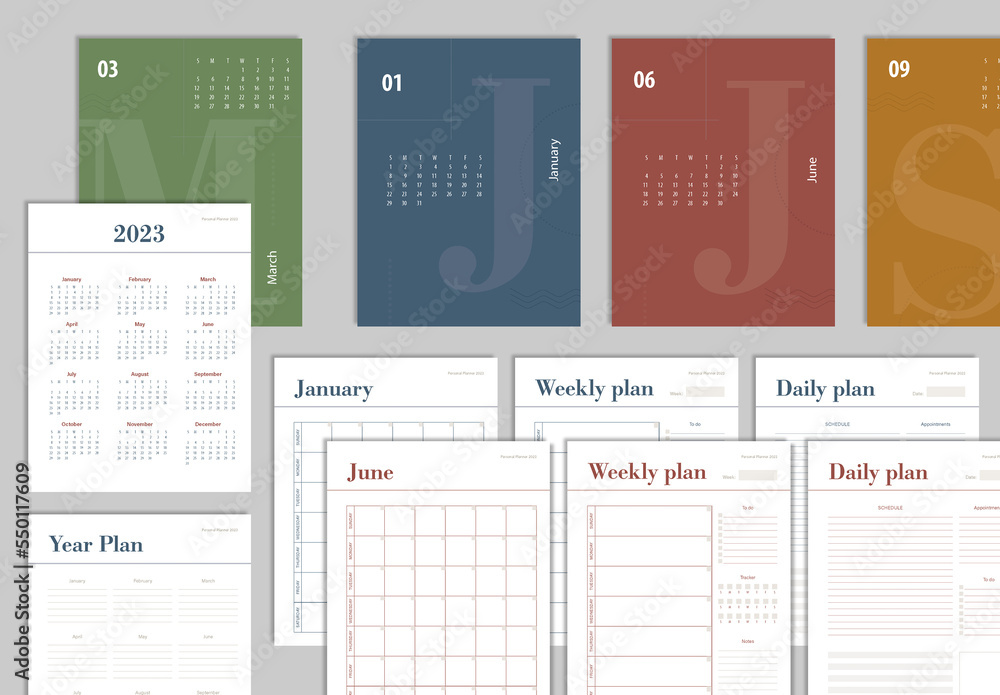 Personal Planner Kit 2023 Stock Template | Adobe Stock