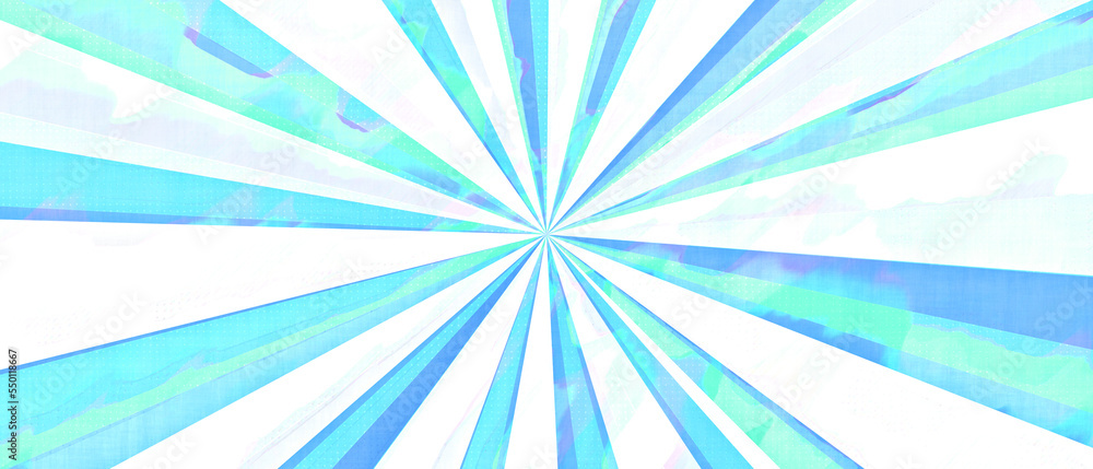 Pop art comic book or cartoon radial explosion stripes in turquoise ...