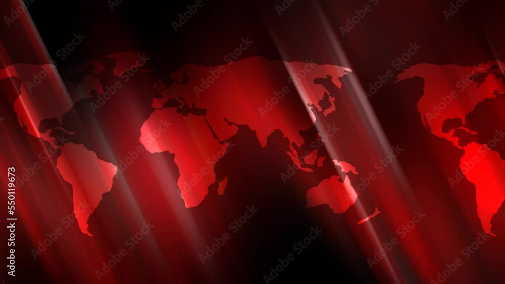 Red color technology earth map animated Stock Video | Adobe Stock
