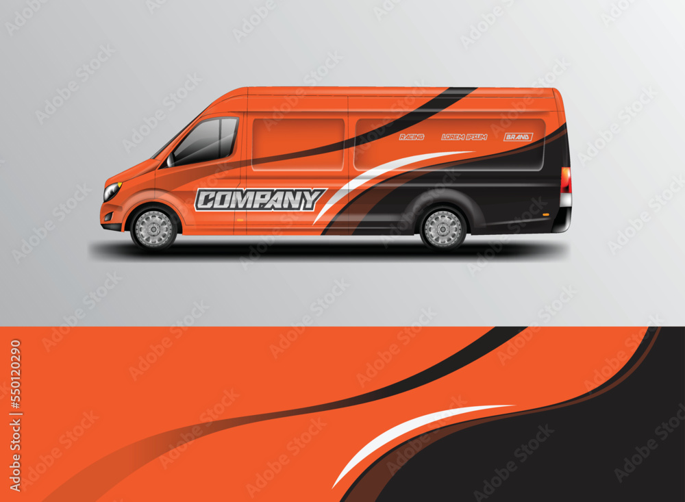 Car wrap design vector background livery for van Stock Vector | Adobe Stock