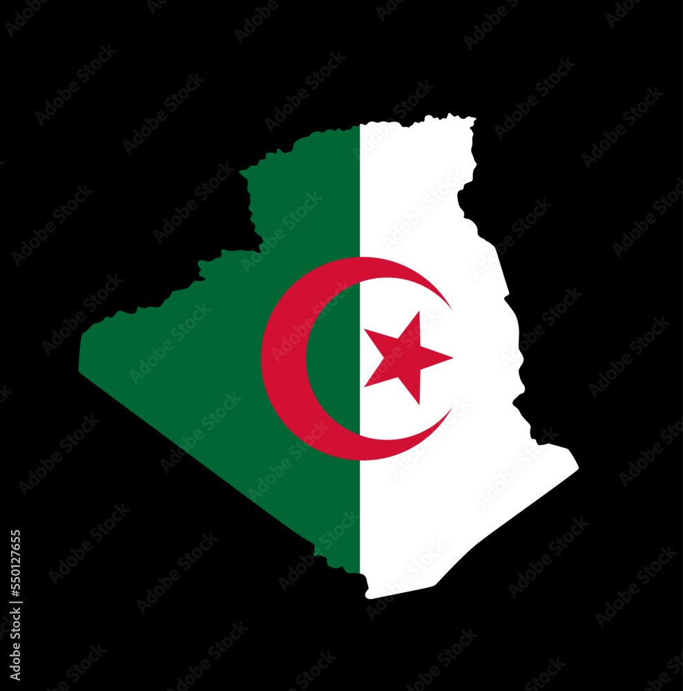 Algeria flag map vector illustration isolated. National symbol of ...