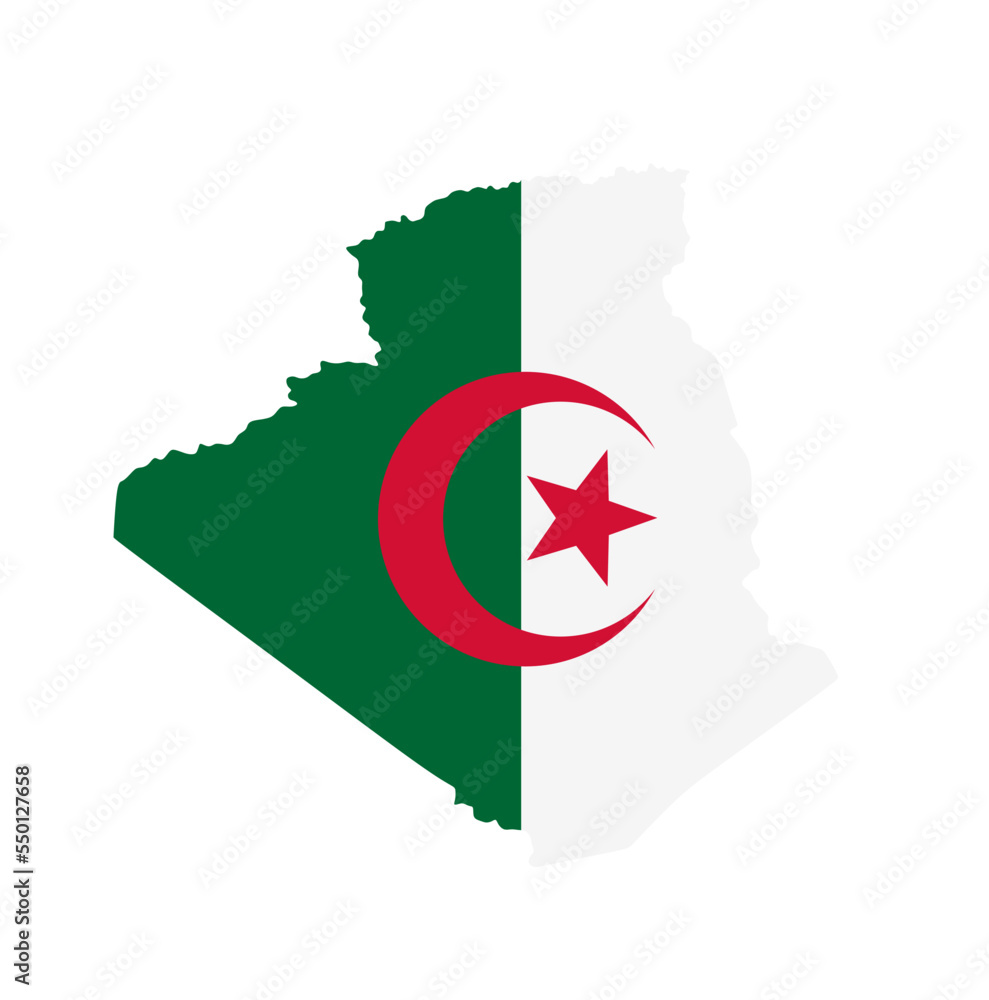Algeria flag map vector illustration isolated. National symbol of ...