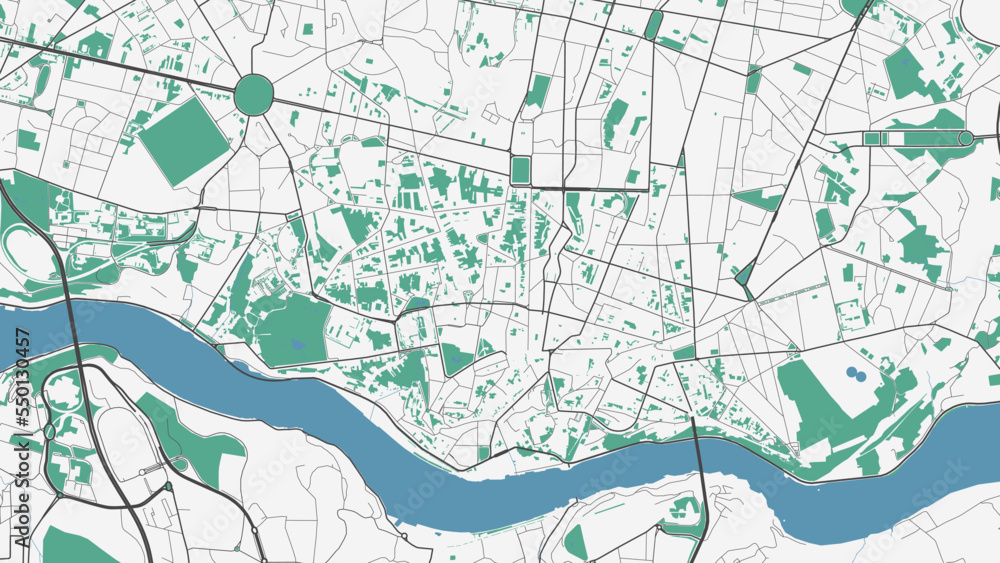 Vector map of Porto, Portugal. Urban city road map art poster ...