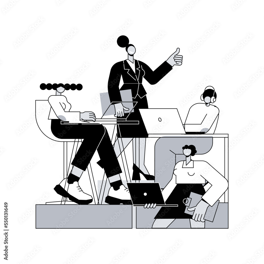 Business hierarchy abstract concept vector illustration. Hierarchical ...