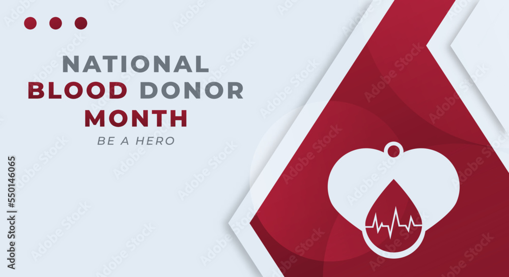 Happy National Blood Donor Month January Celebration Vector Design ...