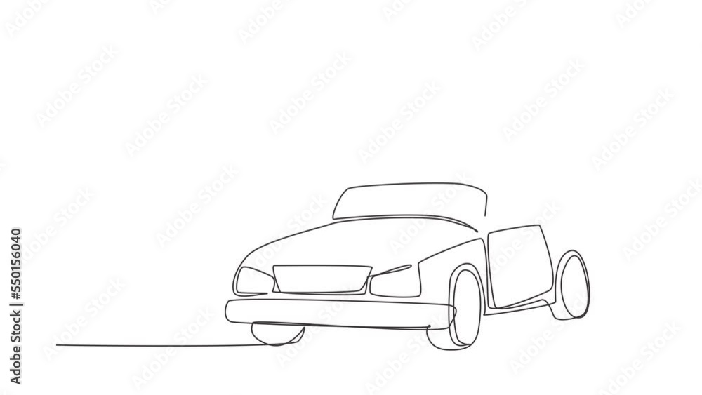 Animated self drawing of continuous line draw Arabic couple riding car ...