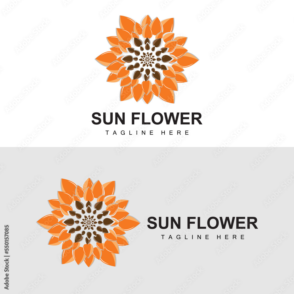 Sunflower Logo Design, Ornamental Plant Garden Plant Icon Vector ...