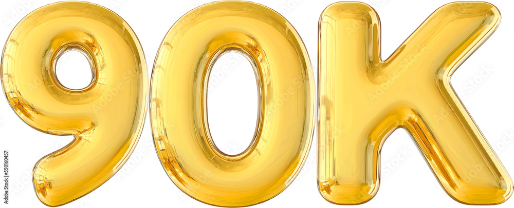 90k follower Gold Balloon Stock Illustration | Adobe Stock