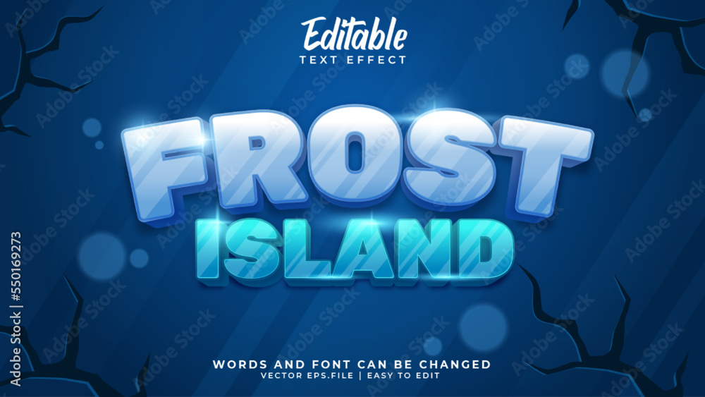 Frost text style effect Stock Vector | Adobe Stock