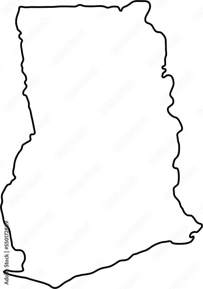 doodle freehand drawing of ghana map. Stock Illustration | Adobe Stock