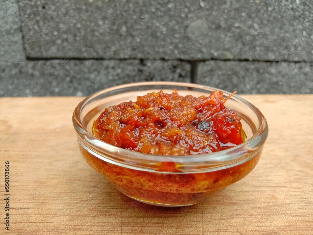 Sambal terasi. It is traditional side dish from indonesia. Made from ...
