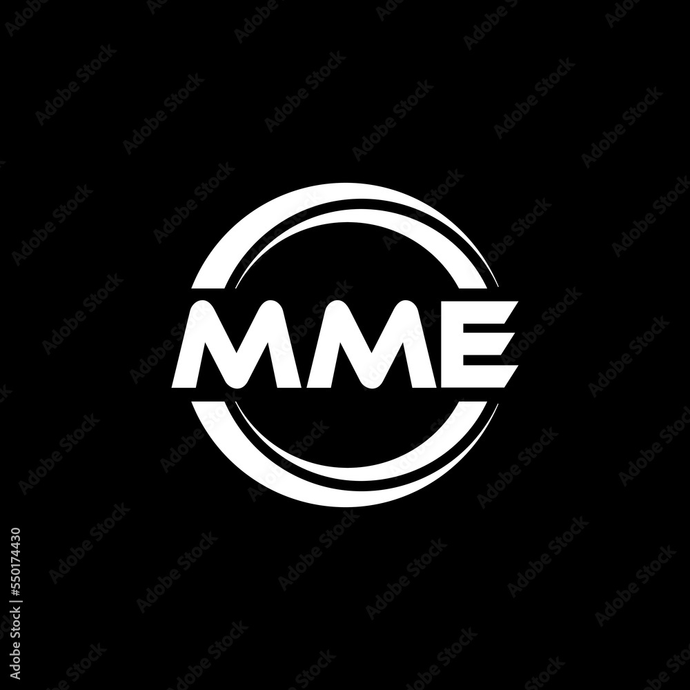 MME letter logo design with black background in illustrator, vector ...
