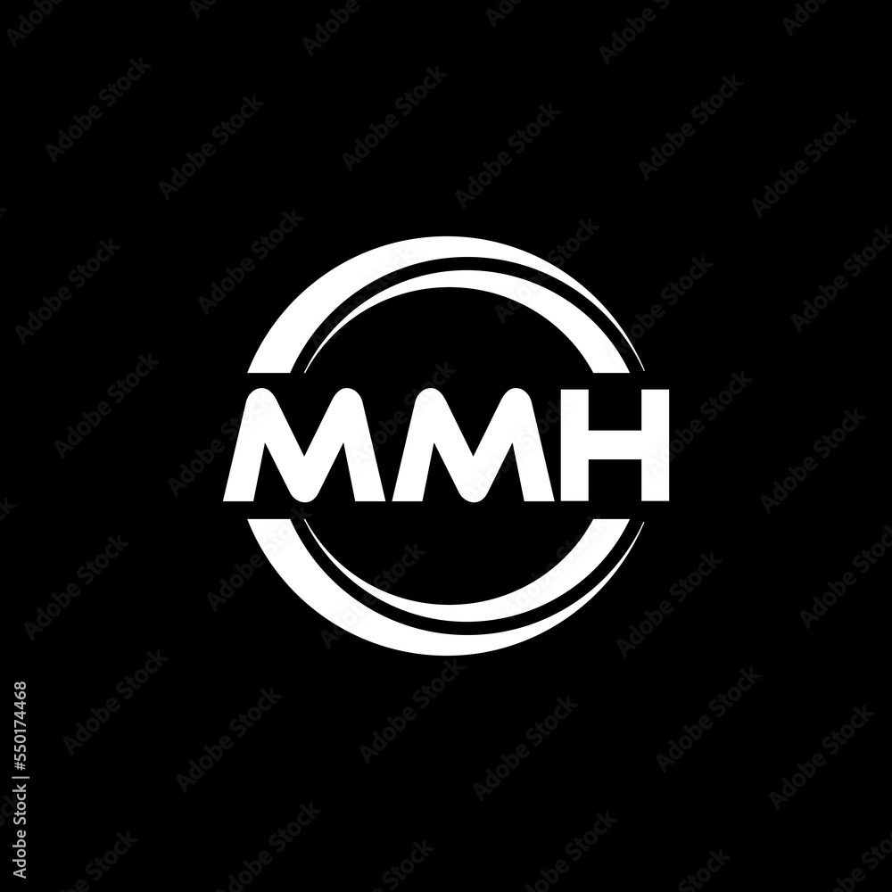 MMH letter logo design with black background in illustrator, vector ...