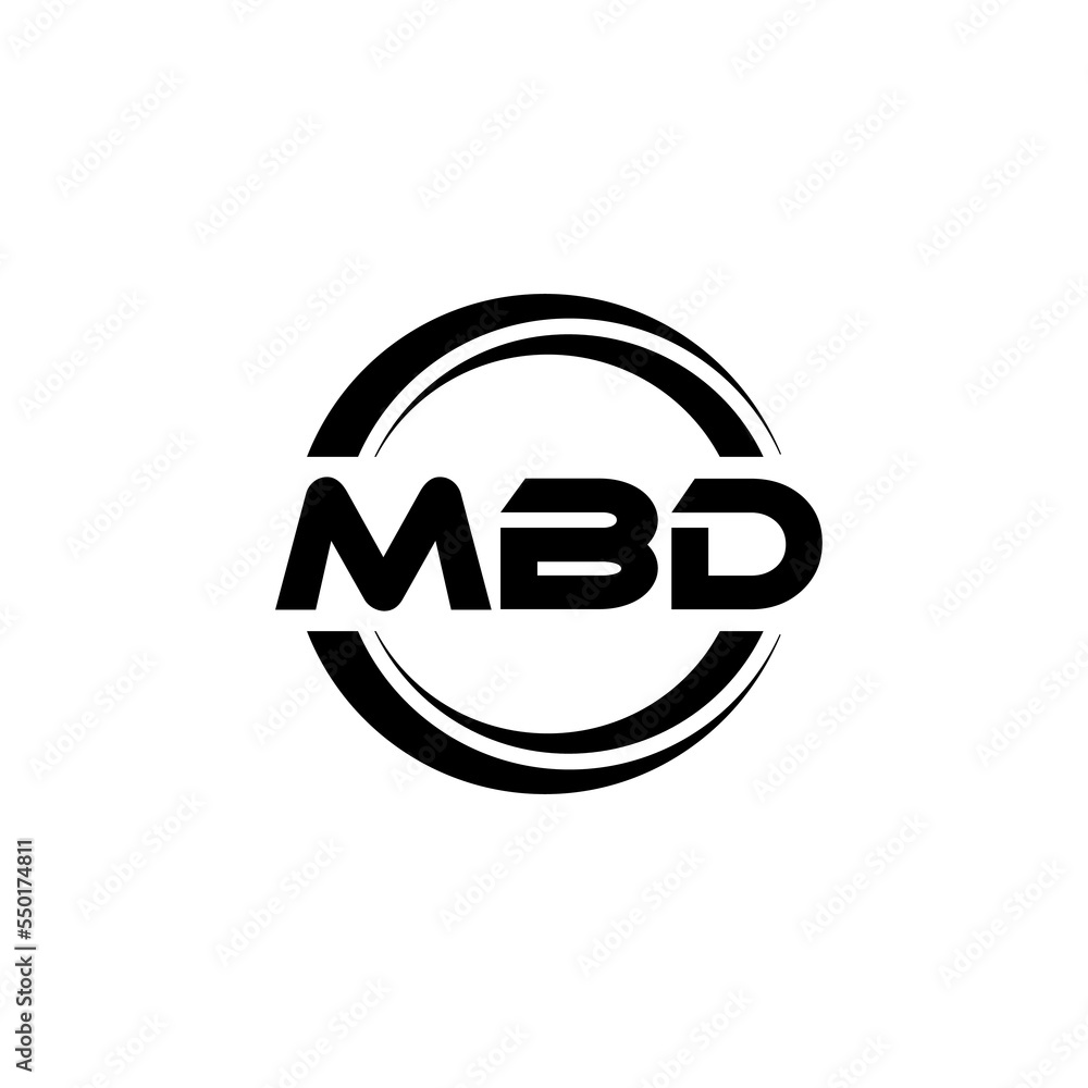 MBD letter logo design with white background in illustrator, vector ...