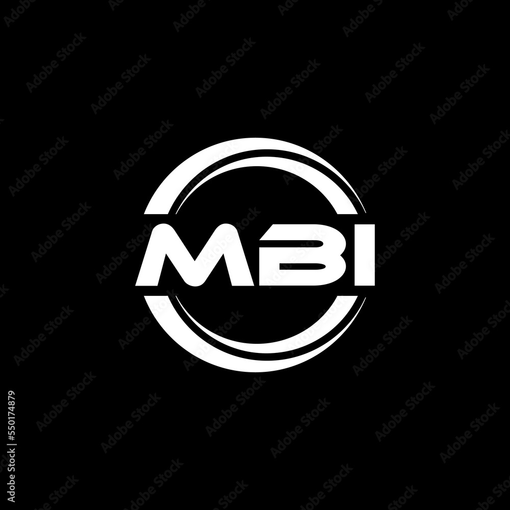 MBI letter logo design with black background in illustrator, vector ...