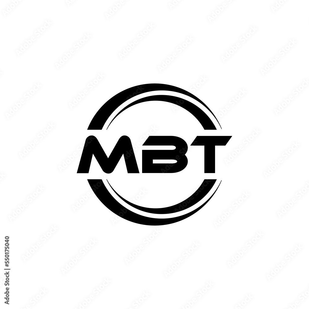MBT letter logo design with white background in illustrator, vector ...