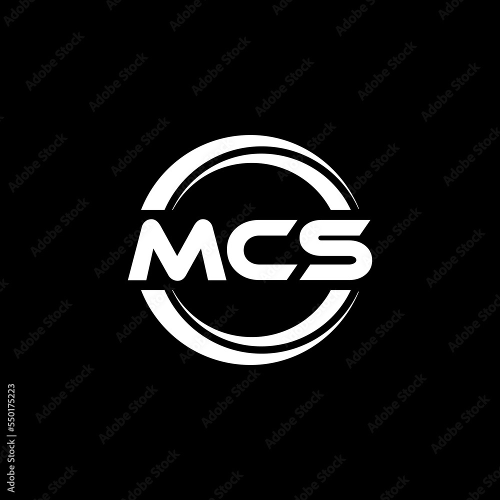 MCS letter logo design with black background in illustrator, vector ...