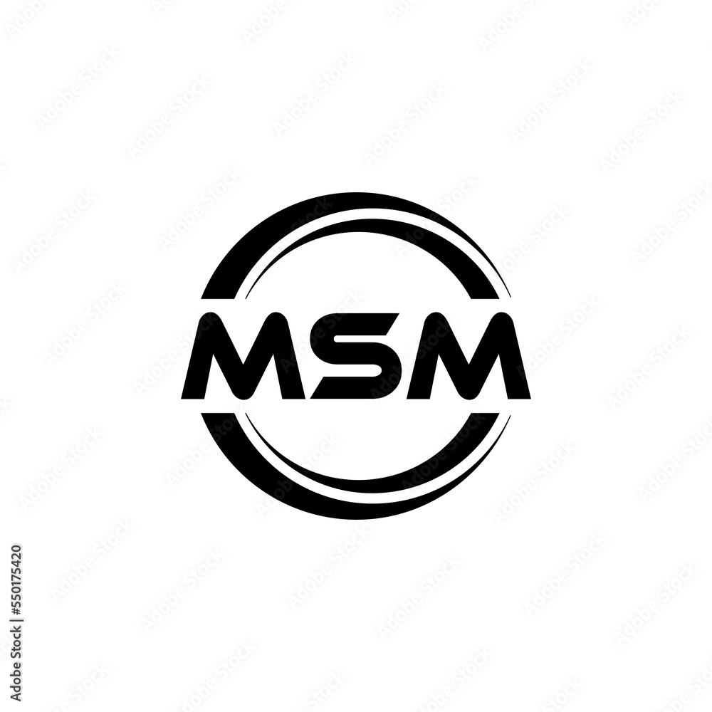 MSM letter logo design with white background in illustrator, vector ...