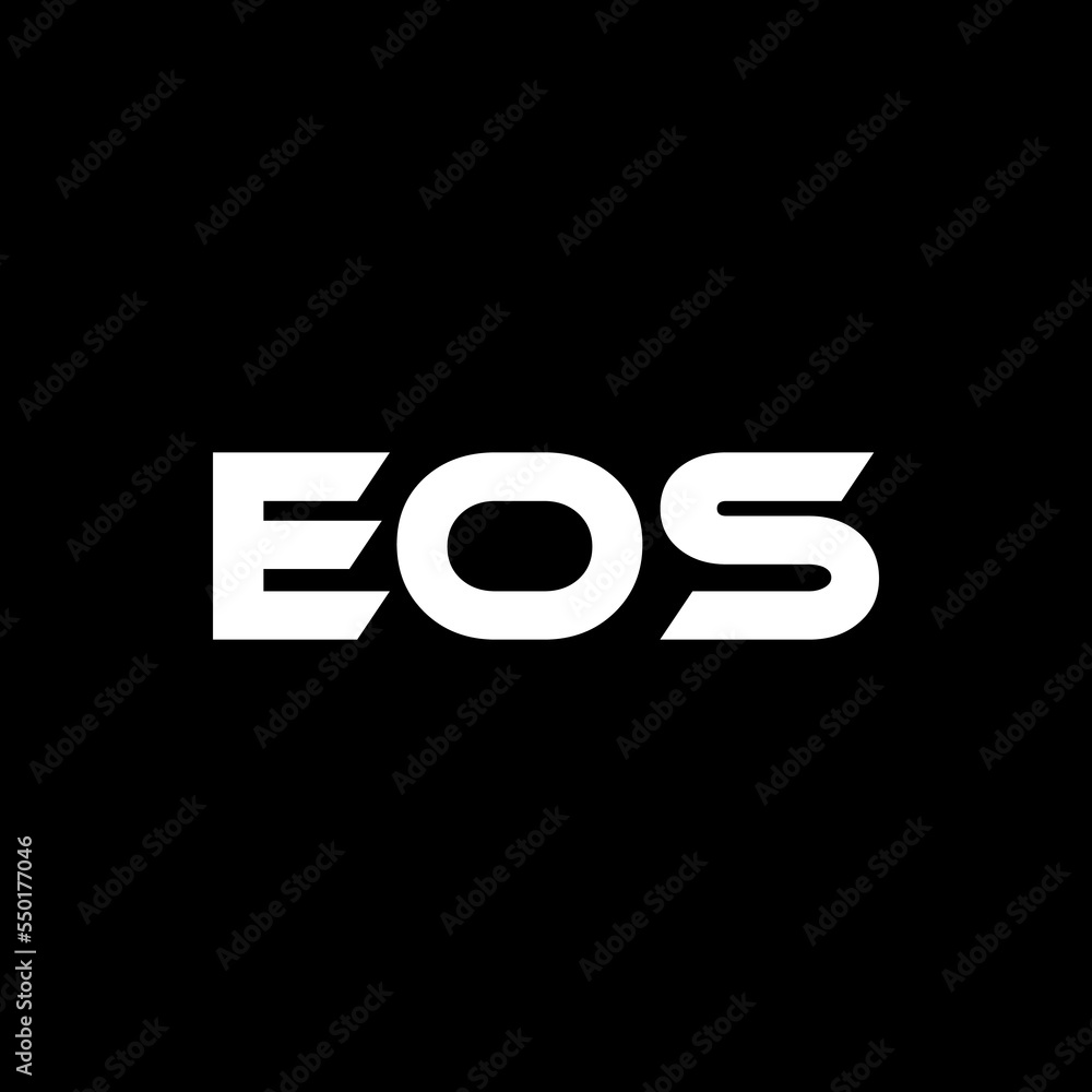EOS letter logo design with black background in illustrator, vector ...