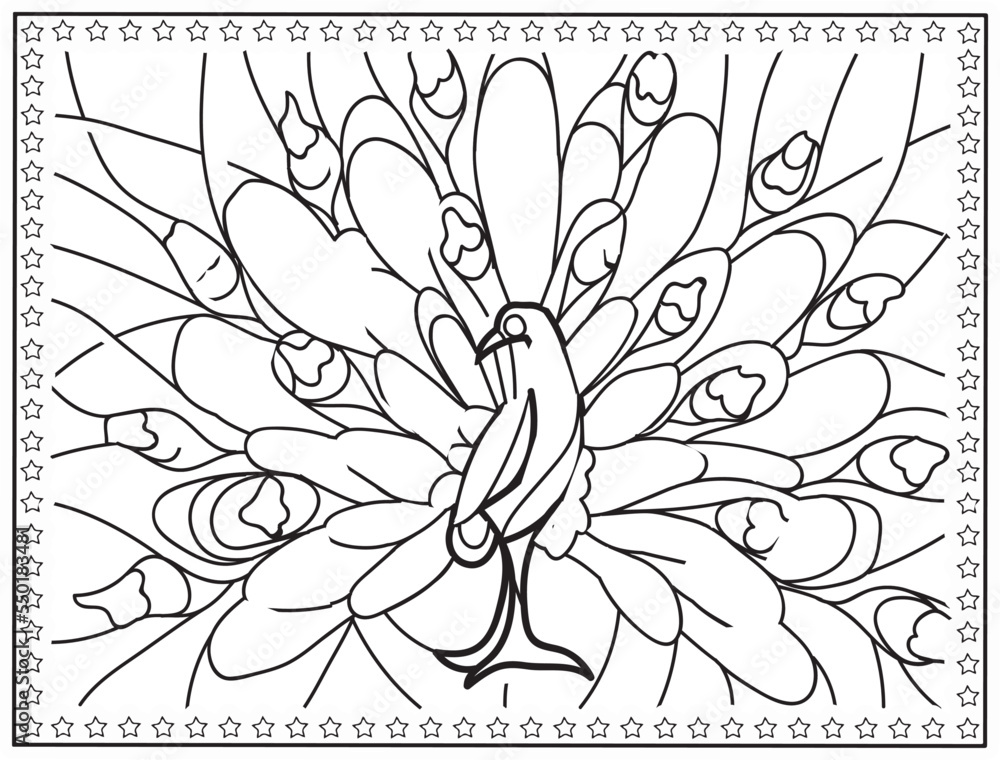coloring page , design for relaxation.Easy coloring book for kids and ...