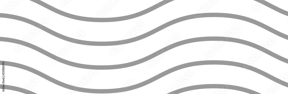 Curved wave lines pattern on white background. Wave striped lines ...