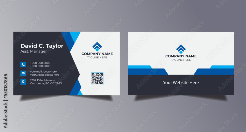 Business card design template, Clean professional business card ...