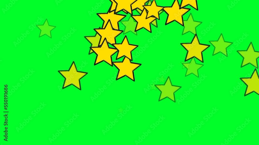 Vidéo Stock animated green screen rain stars, falling rain stars ...